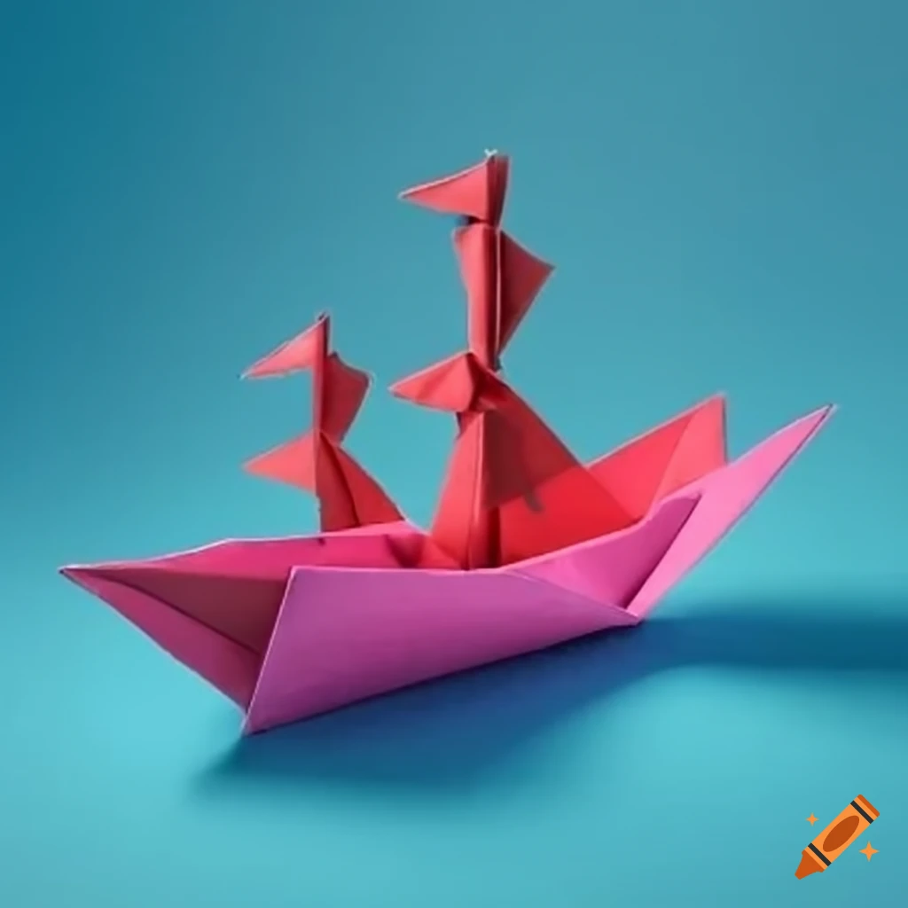 Origami ship on Craiyon
