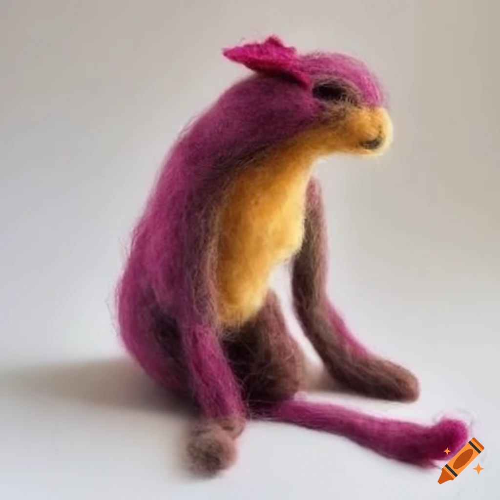 Fantasy felted wool creatures in unique outfits on Craiyon