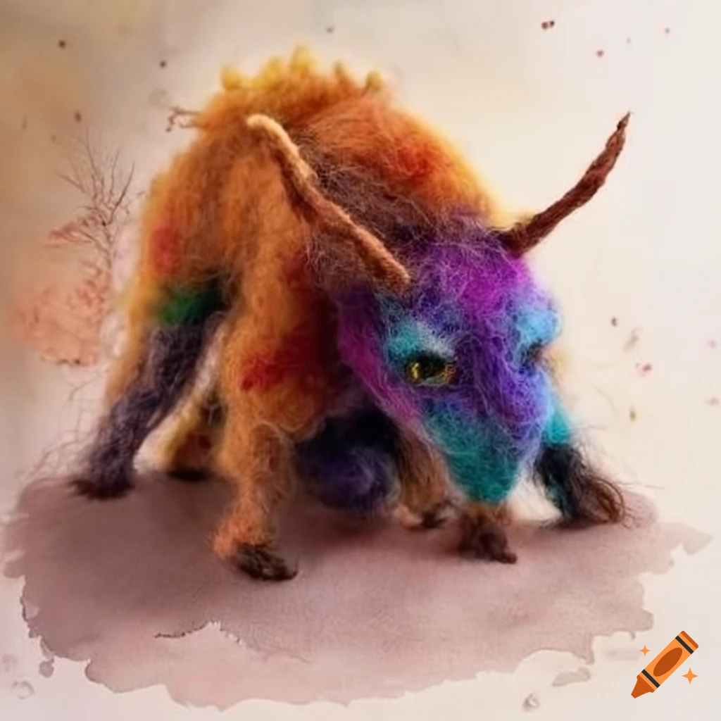 Fantasy felted wool creatures in unique outfits on Craiyon