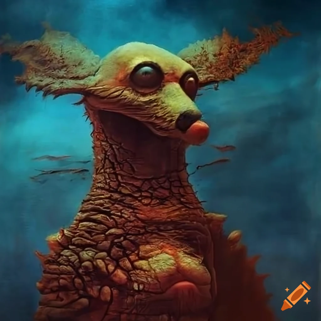 Furry convention artwork by zdzisław beksiński on Craiyon