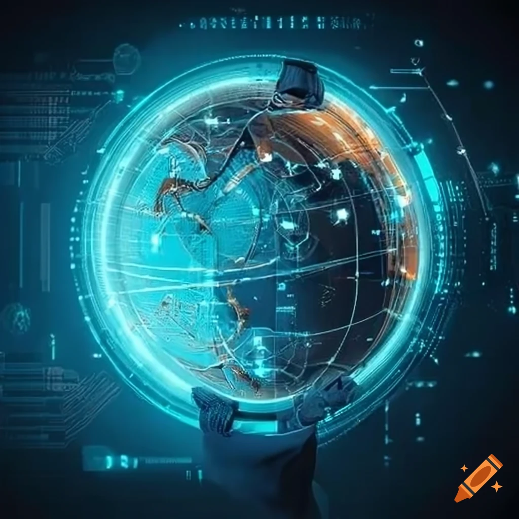 Digital information technology concept on Craiyon