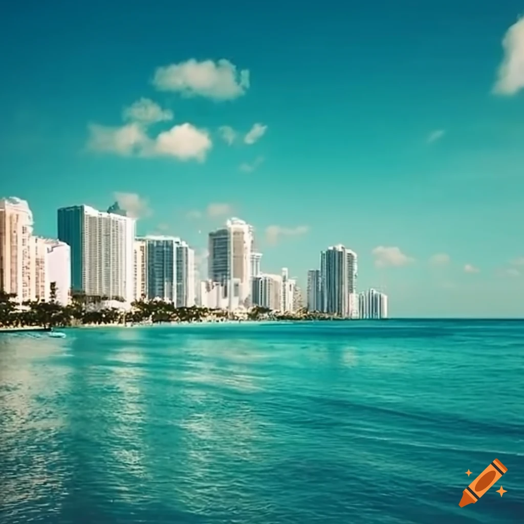 Miami beach during midday on Craiyon