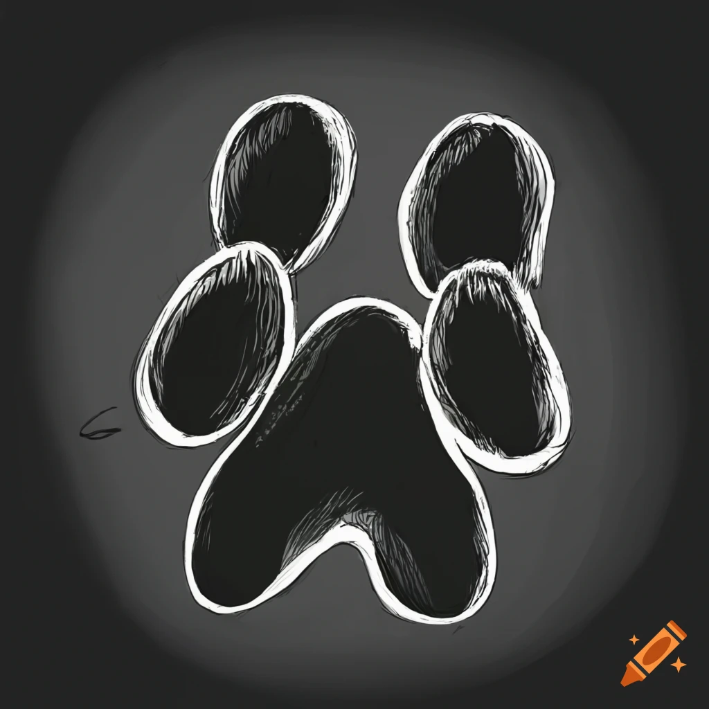 Dog paws in a row on Craiyon