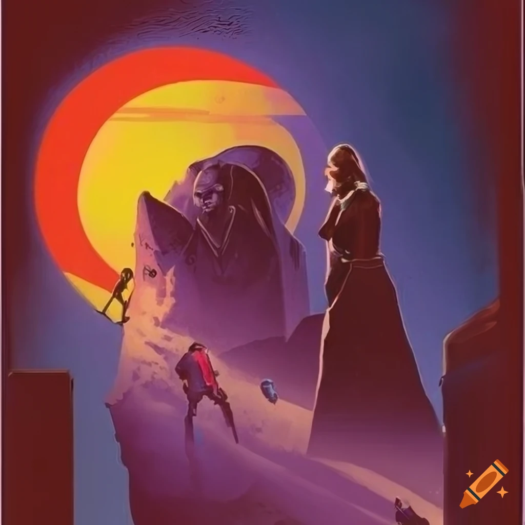 1980s science fiction book cover art with retro style on Craiyon