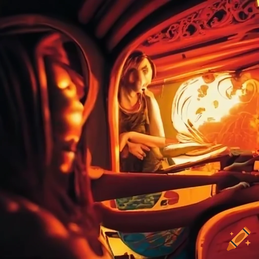 Carney operating a carnival ride on Craiyon