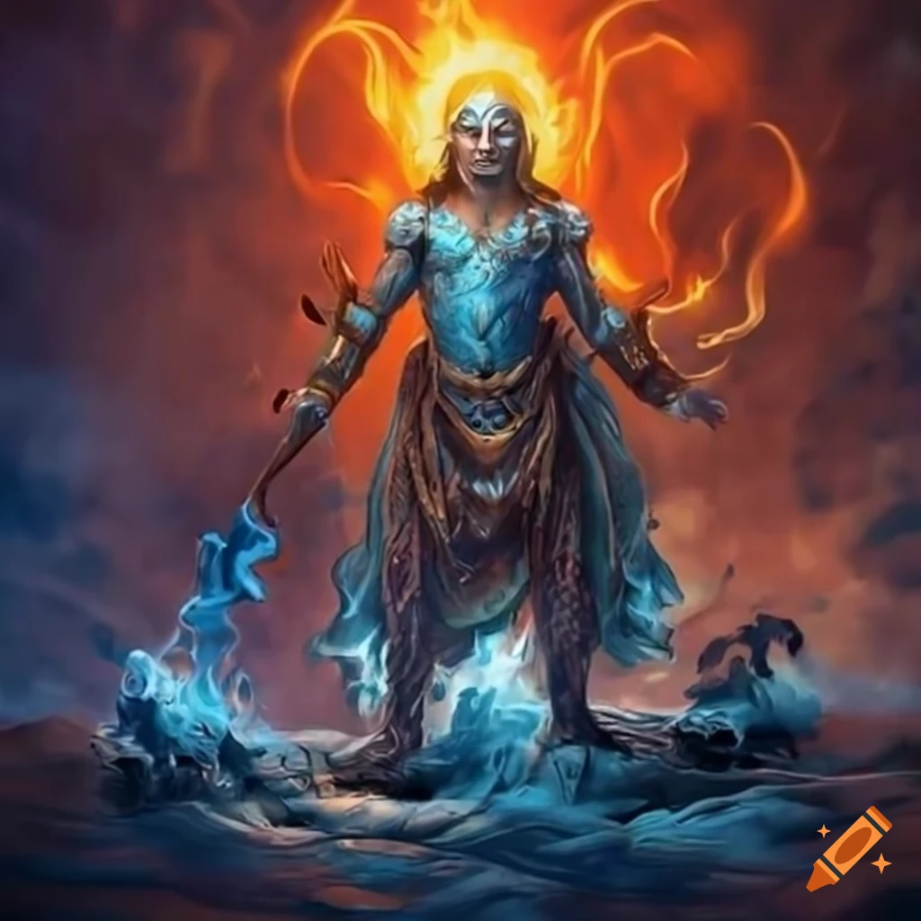 Offspring of fire and ice gods on Craiyon