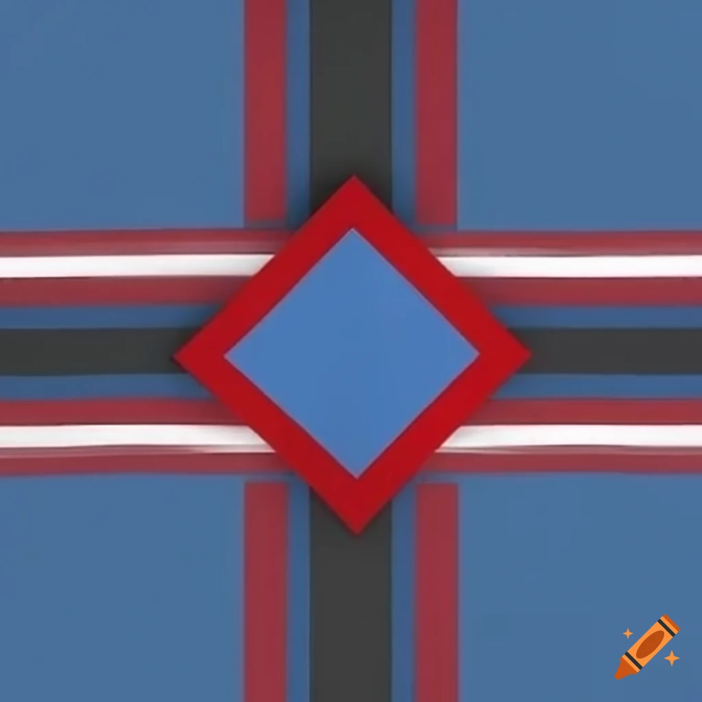 Flag with blue, black, and red stripes and a white star in the middle on Craiyon