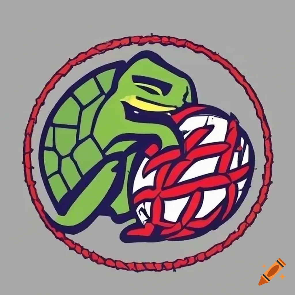 Creative baseball team logo with 'a' shape and fierce turtle on Craiyon