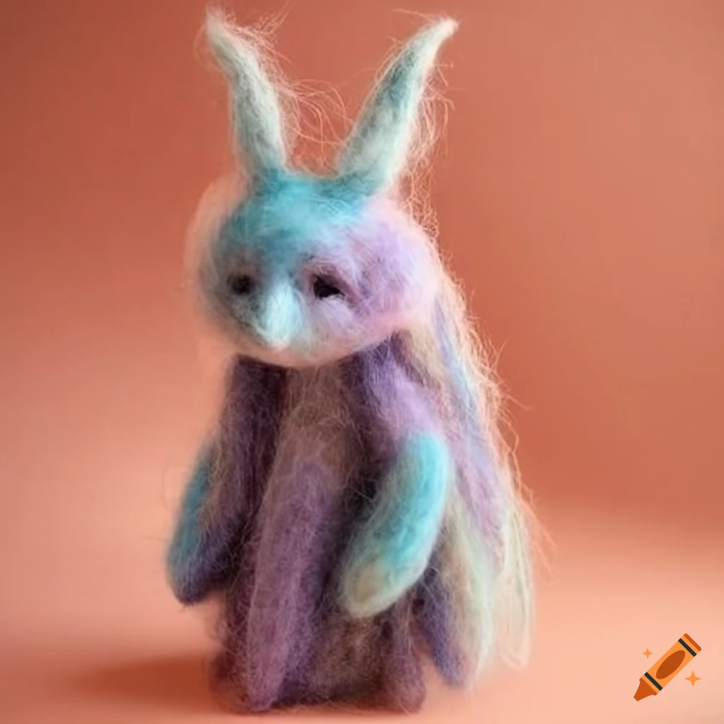 Fantasy felted wool creatures in unique clothing on Craiyon