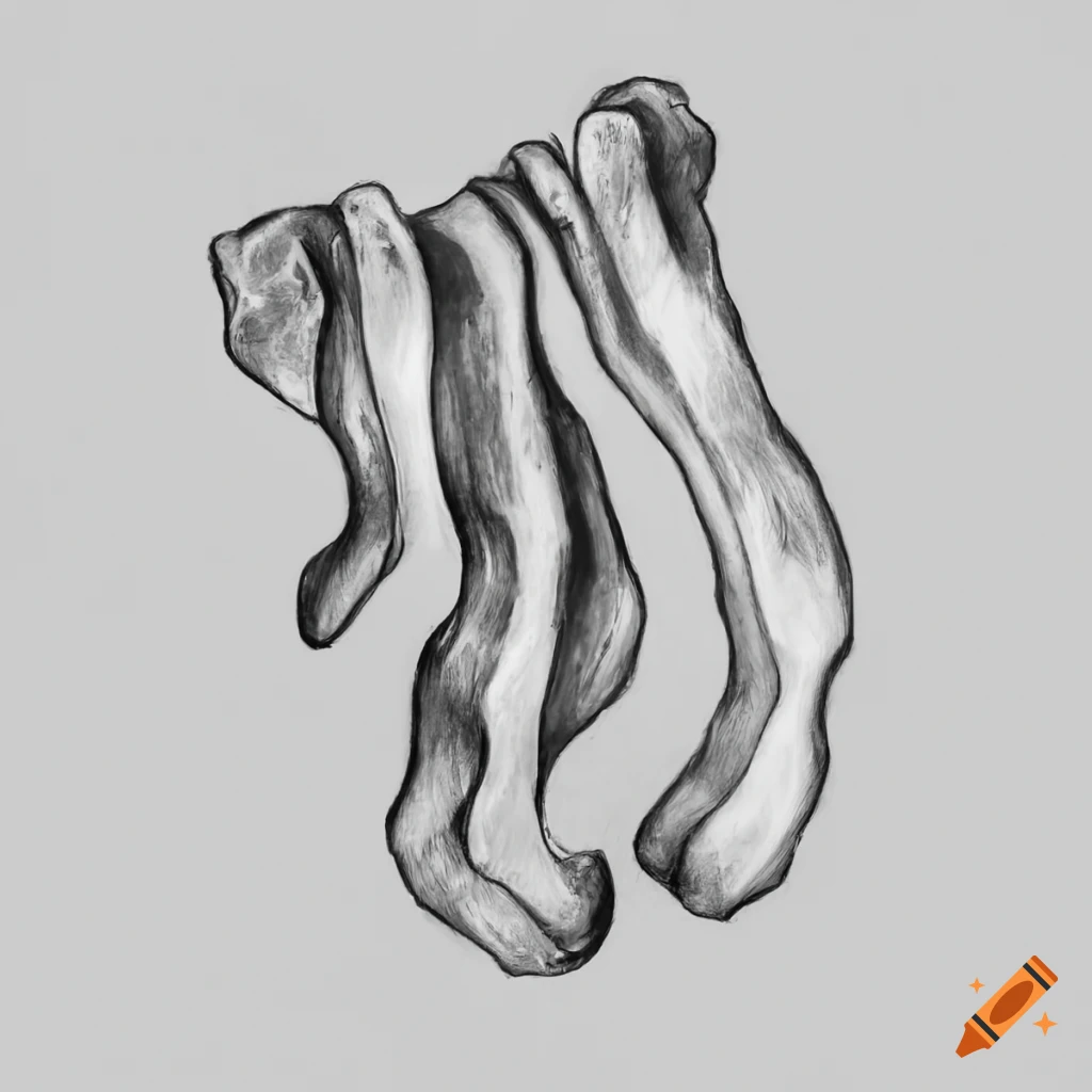 Bacon pencil drawing in black and white on Craiyon