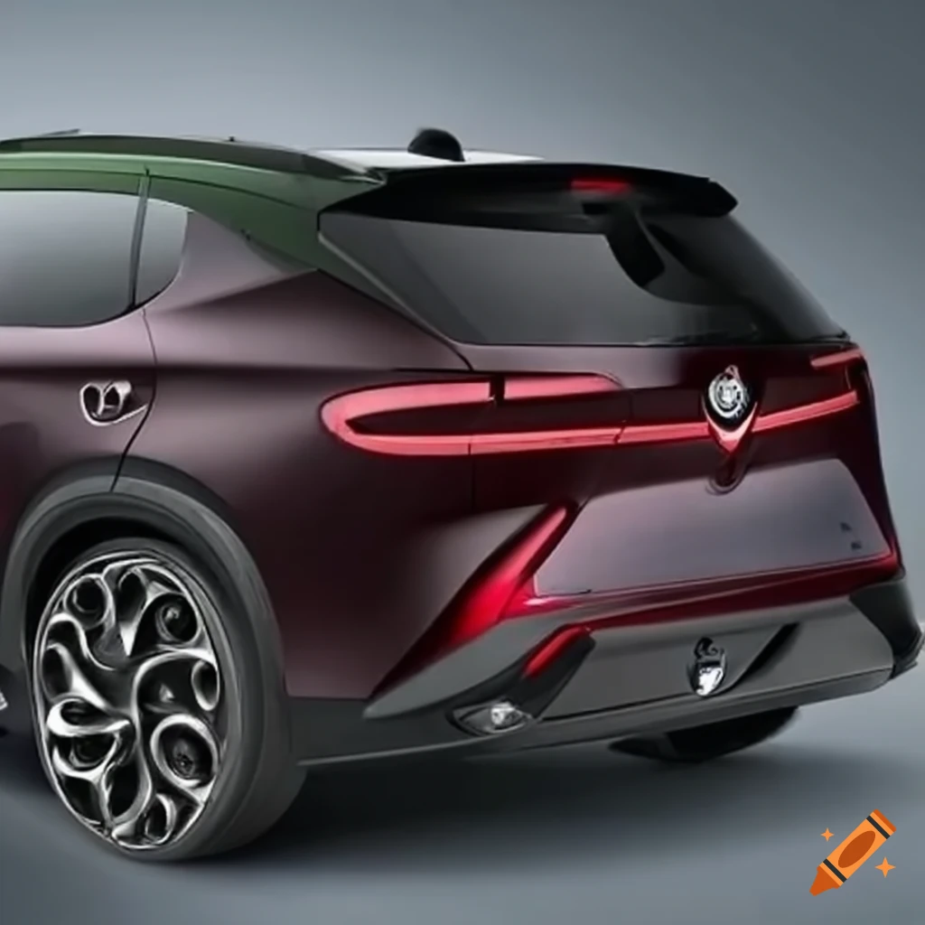 Rear view of 2024 alfa romeo small suv on Craiyon