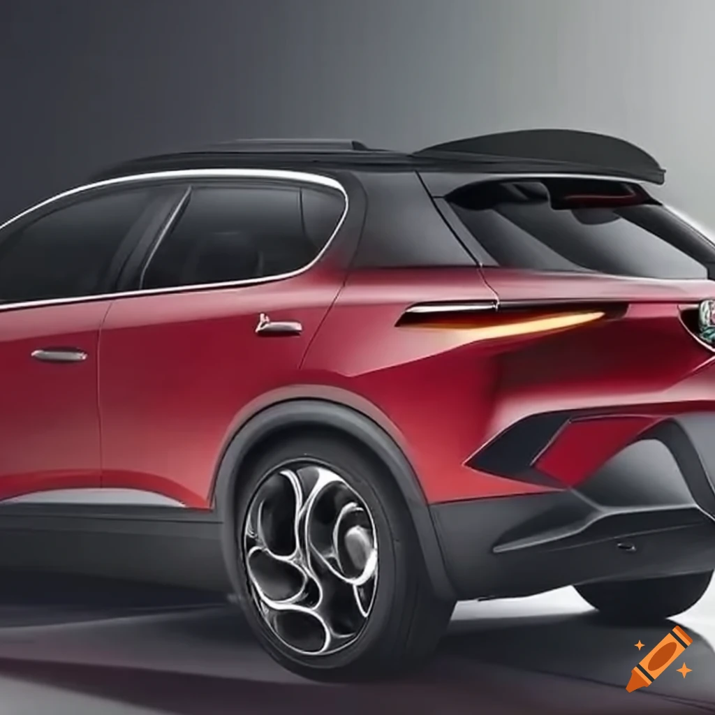 Rear view of 2024 alfa romeo small suv on Craiyon