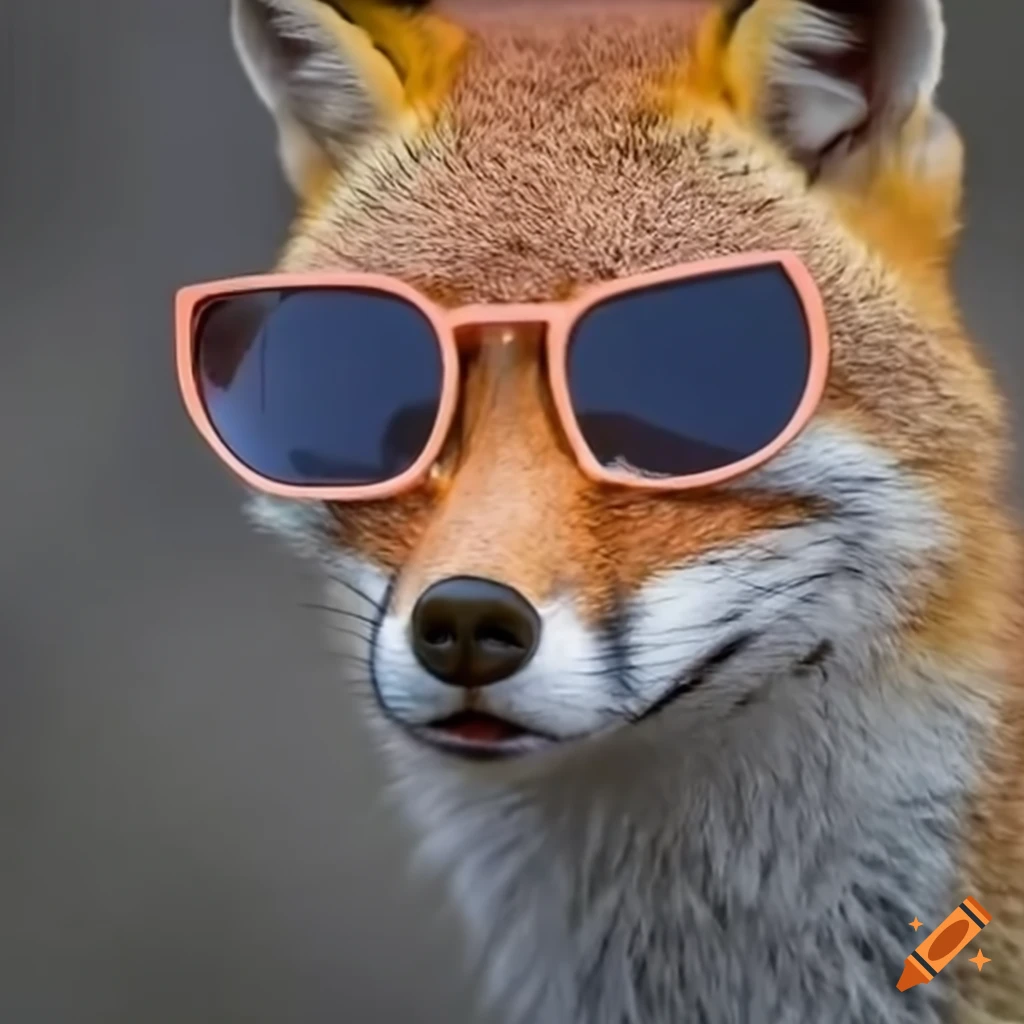 Fox wearing meme sunglasses on Craiyon