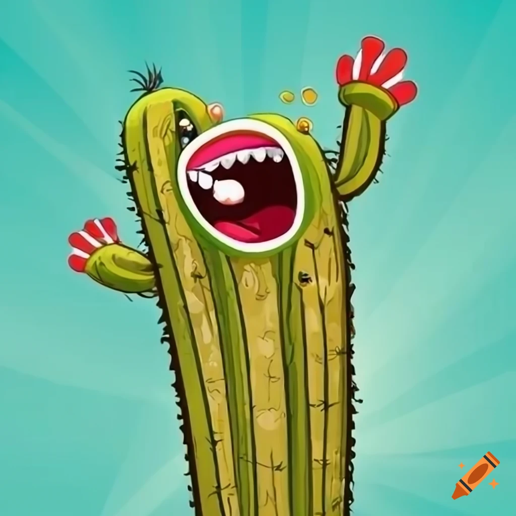 Singing cartoon cactus on Craiyon