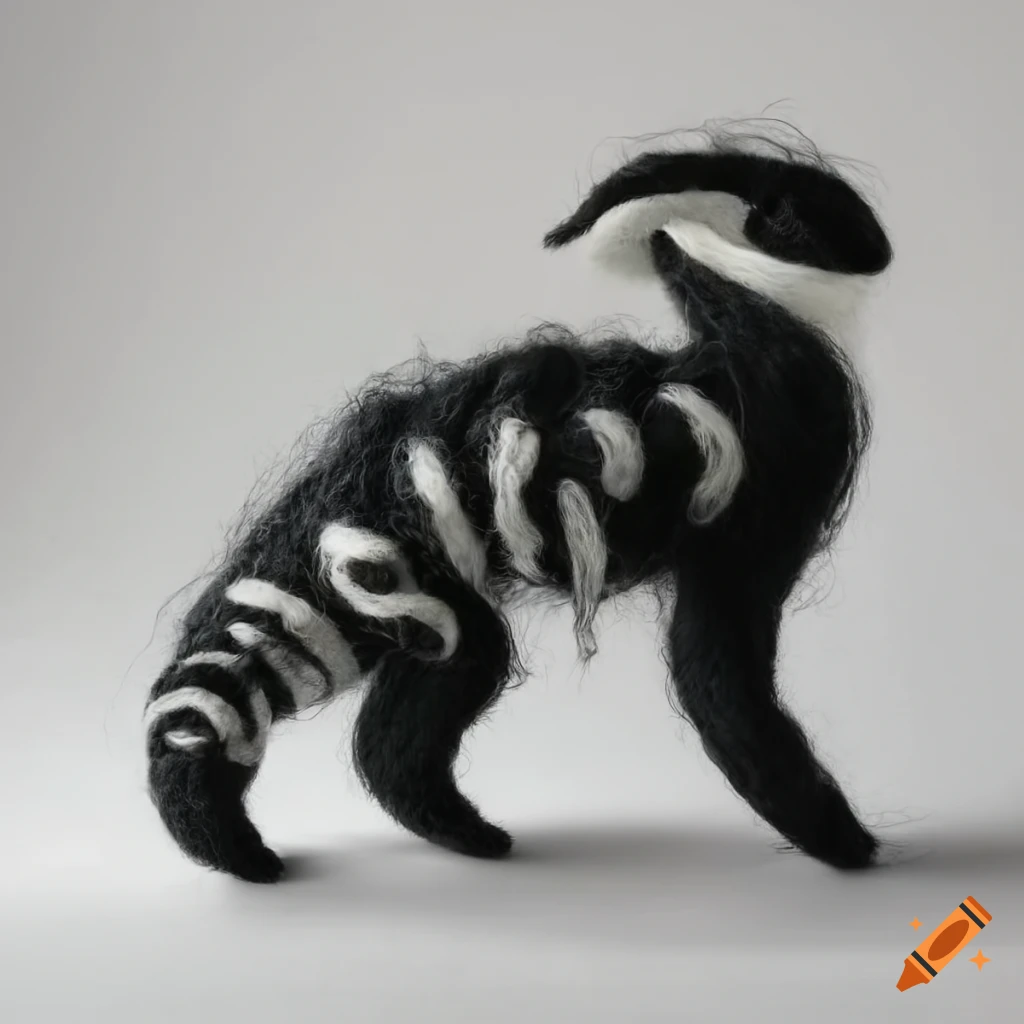 Fantasy creatures in special clothing made of felted wool on Craiyon