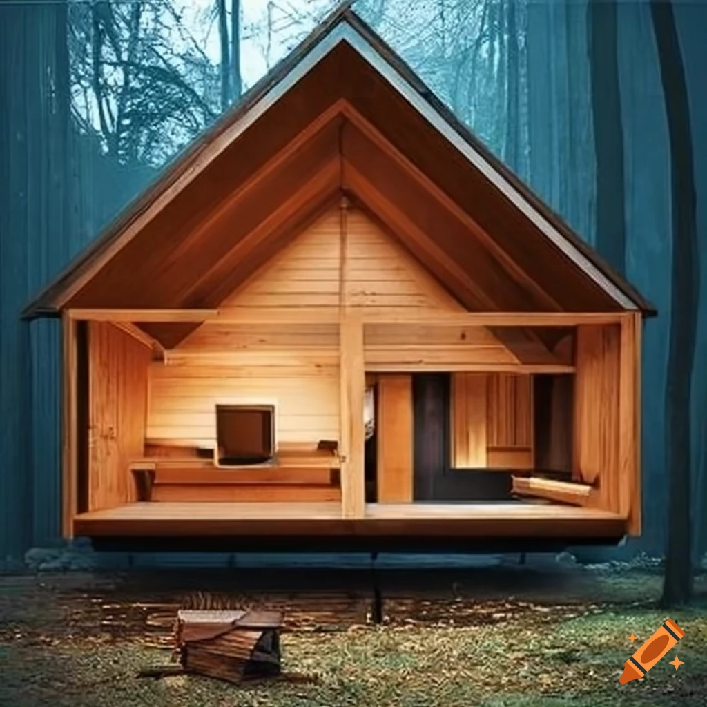 Well-organized cabin architecture on Craiyon