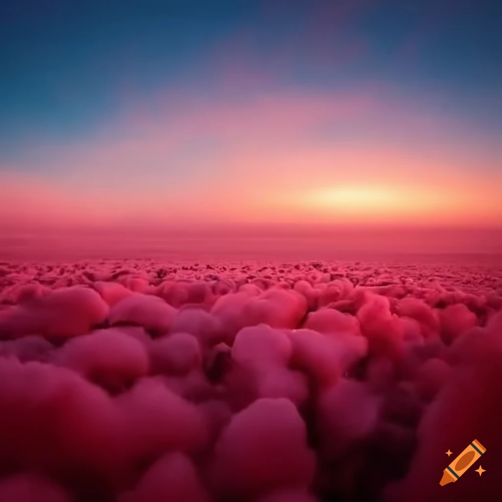 Field of cotton candy on Craiyon