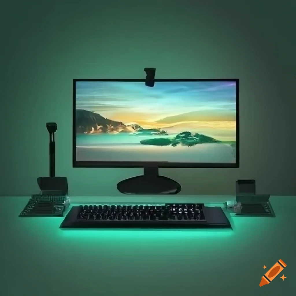 Basic gaming setup with dull colors in high definition on Craiyon