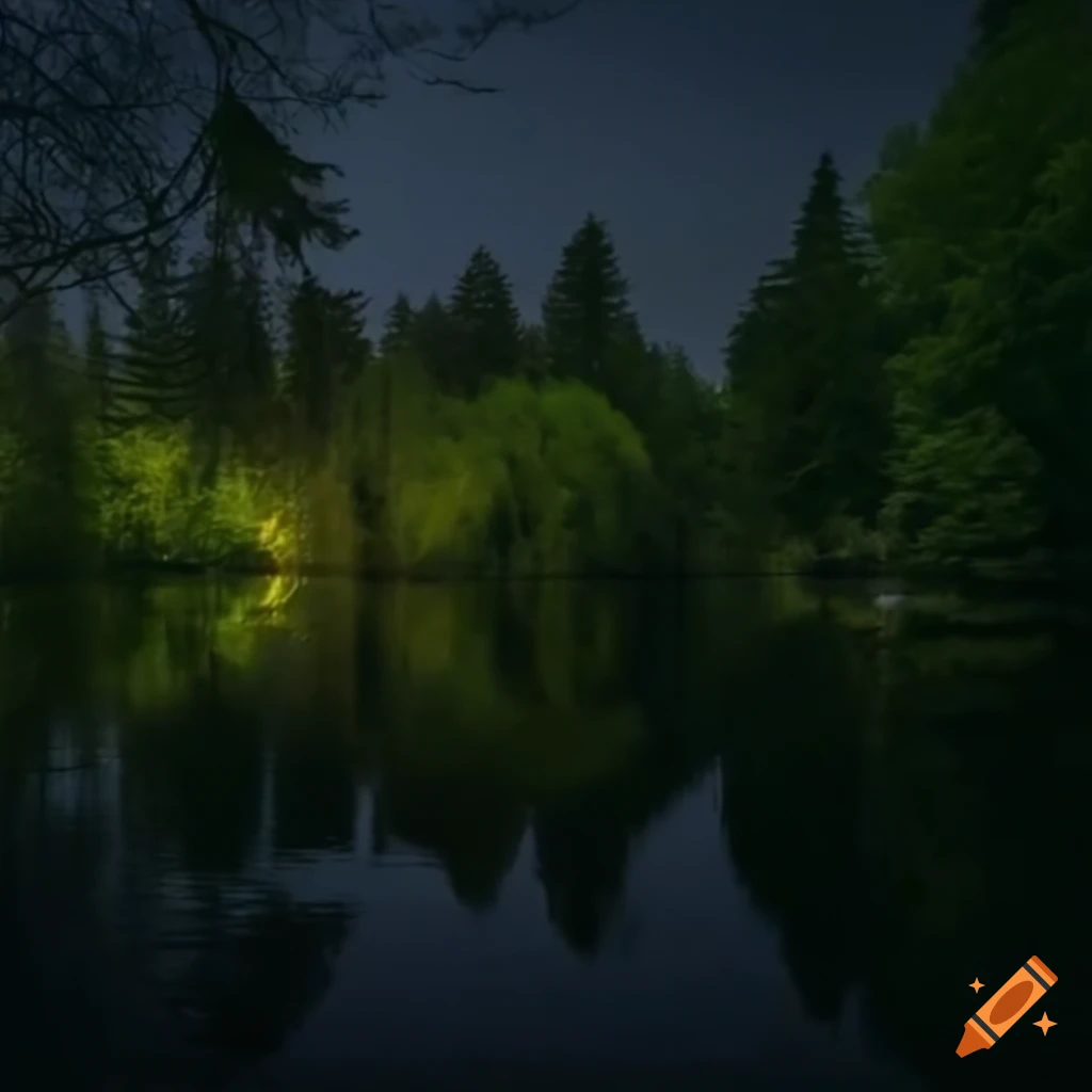 Spring night nature scenery on Craiyon