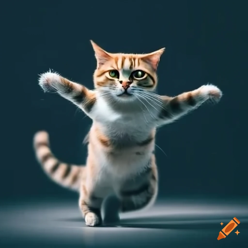 Cat dancing on Craiyon