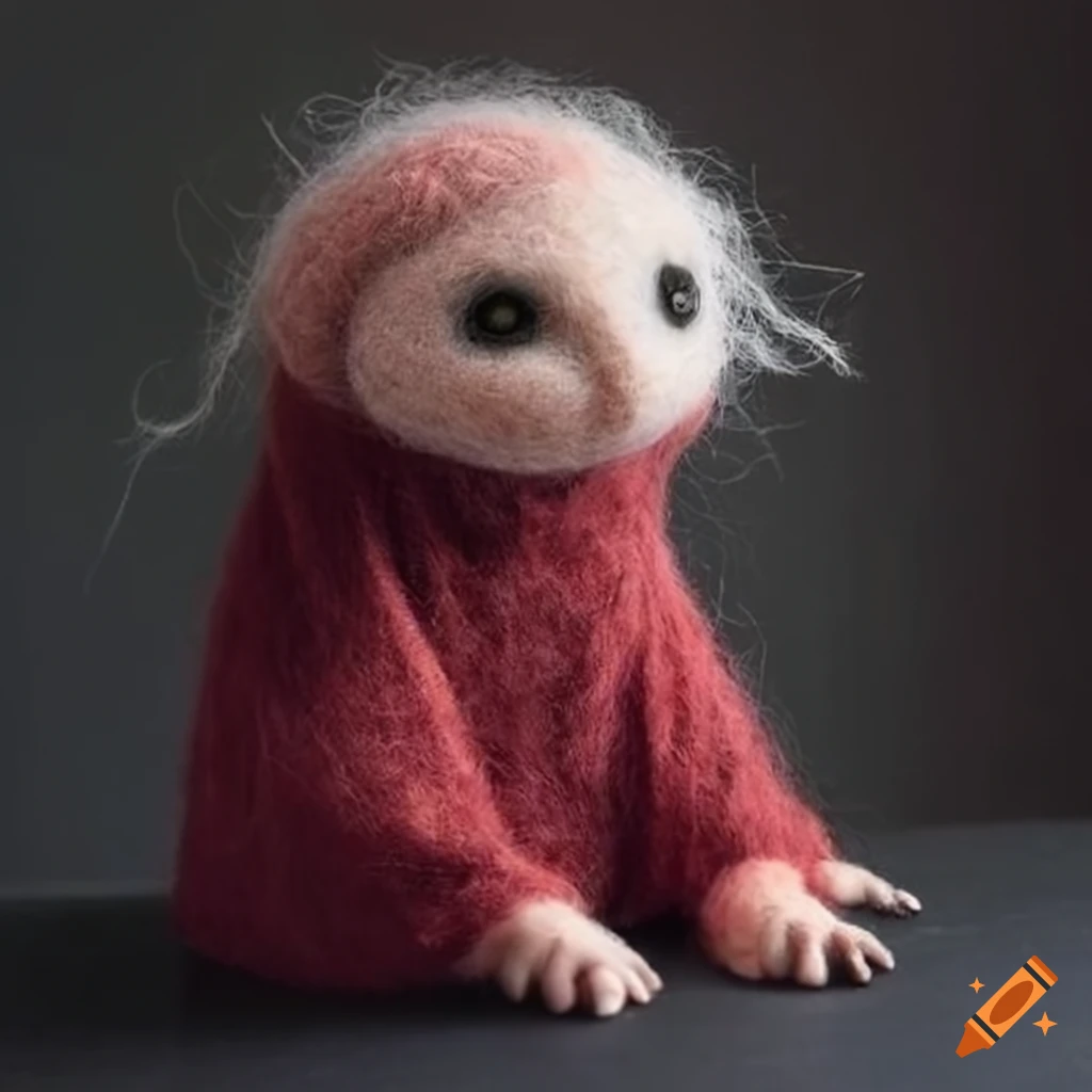Fantasy felted wool creatures in unique outfits on Craiyon