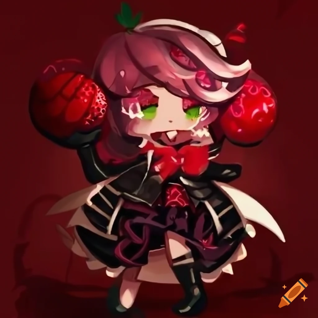 Gothic strawberry cookie from cookie run kingdom on Craiyon