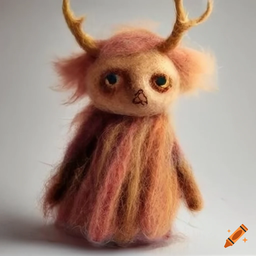 Fantasy felted wool creatures in unique attire on Craiyon