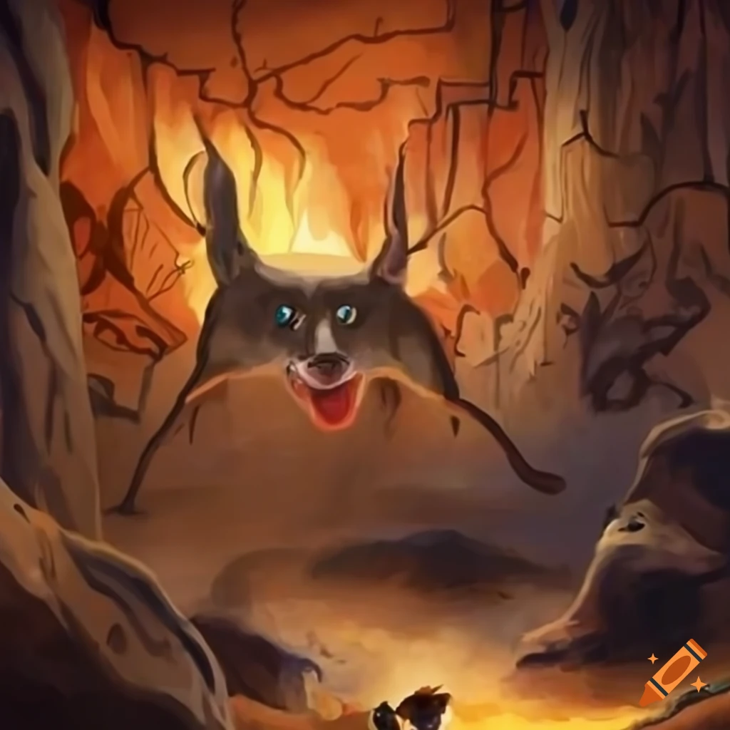 Cave painting depicting a corgi battle on Craiyon