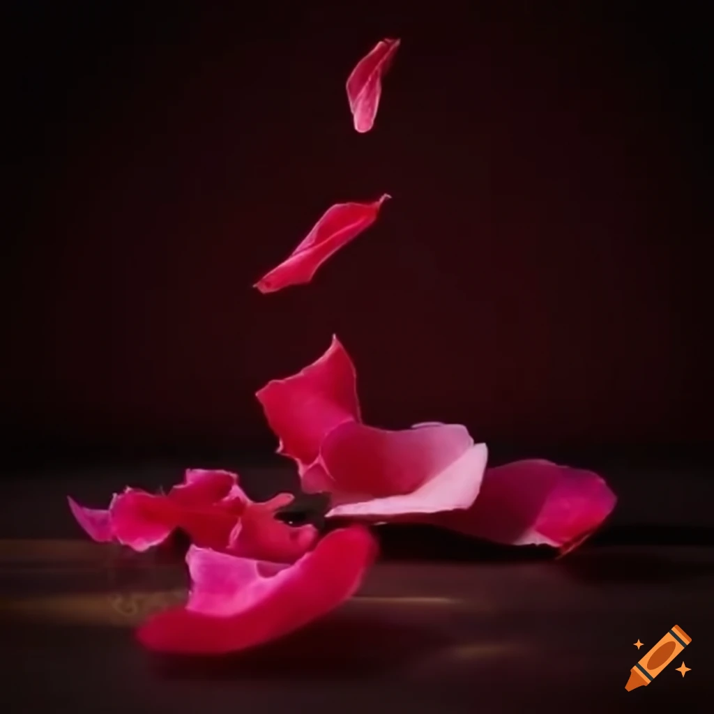 Falling rose petal from a rose on Craiyon