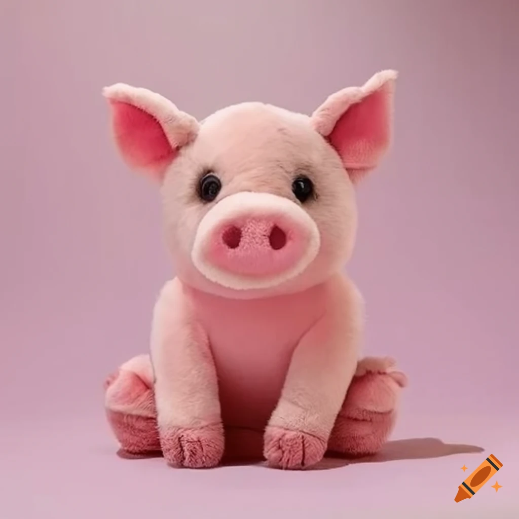 Adorable plush pig toy on Craiyon