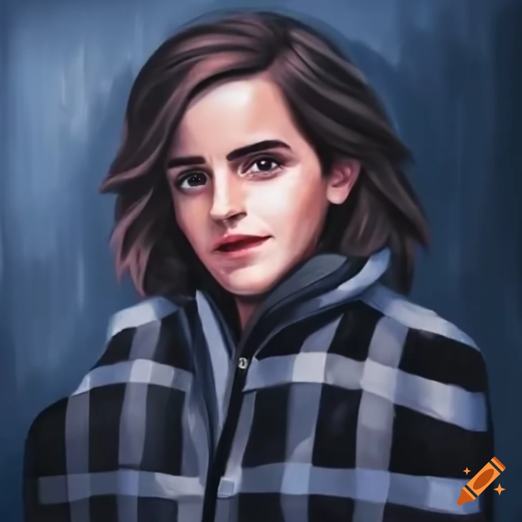 Close-up side view resembling british actress emma watson at age 20 in ...