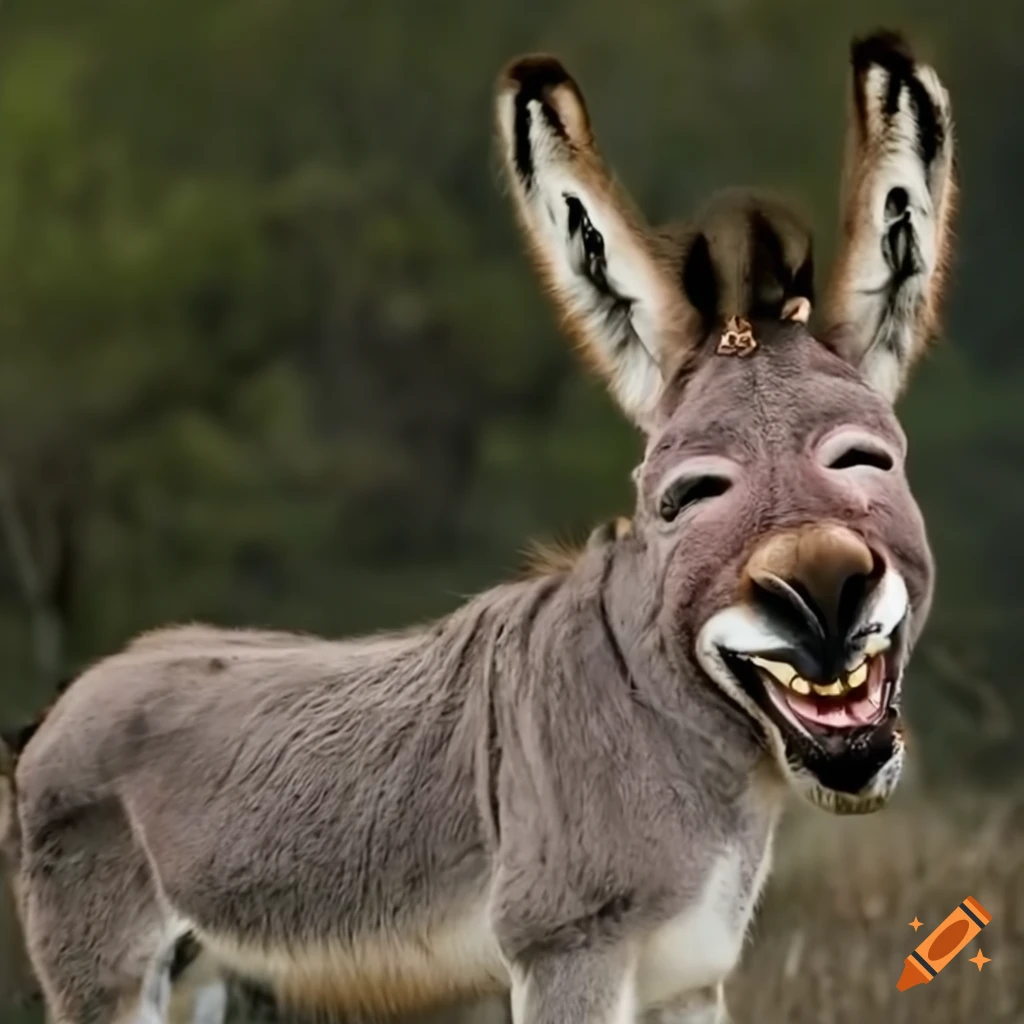 Laughing donkey on Craiyon