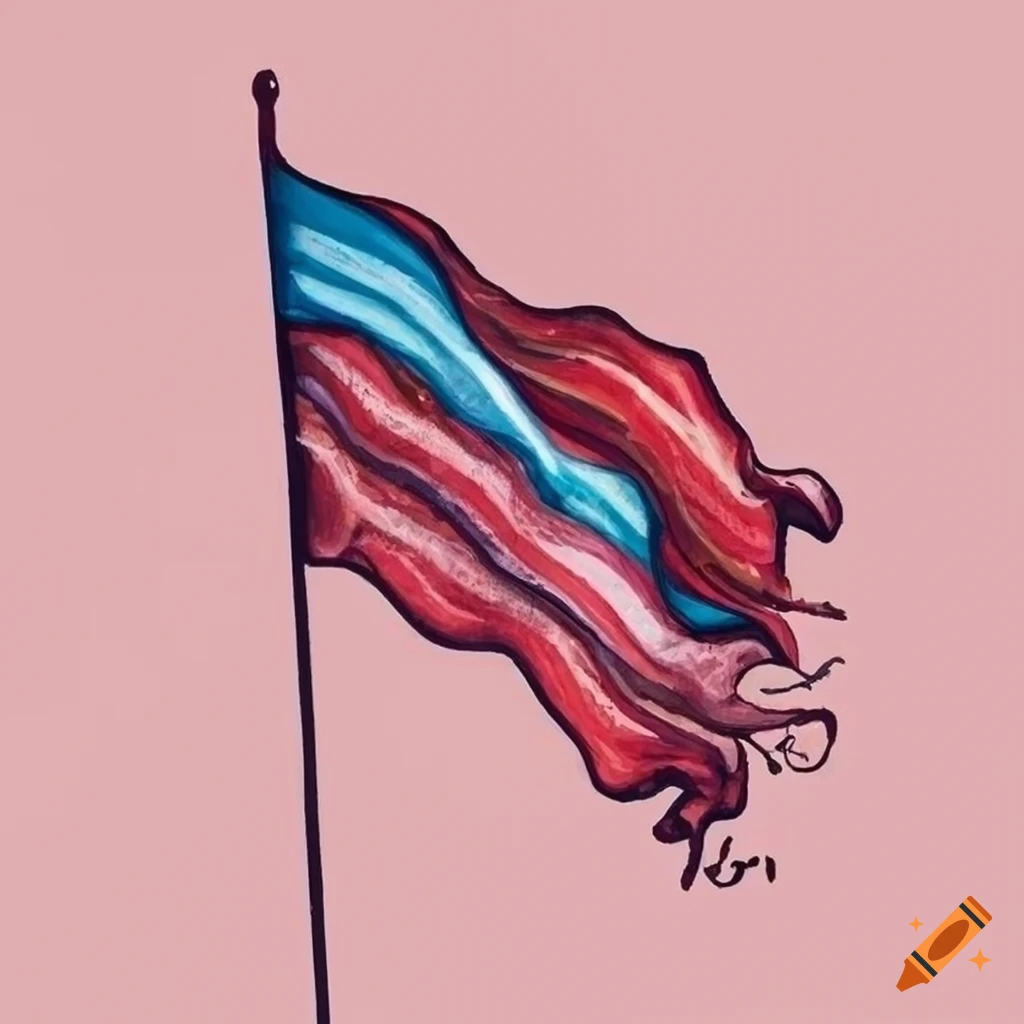 Bacon flag illustration on Craiyon