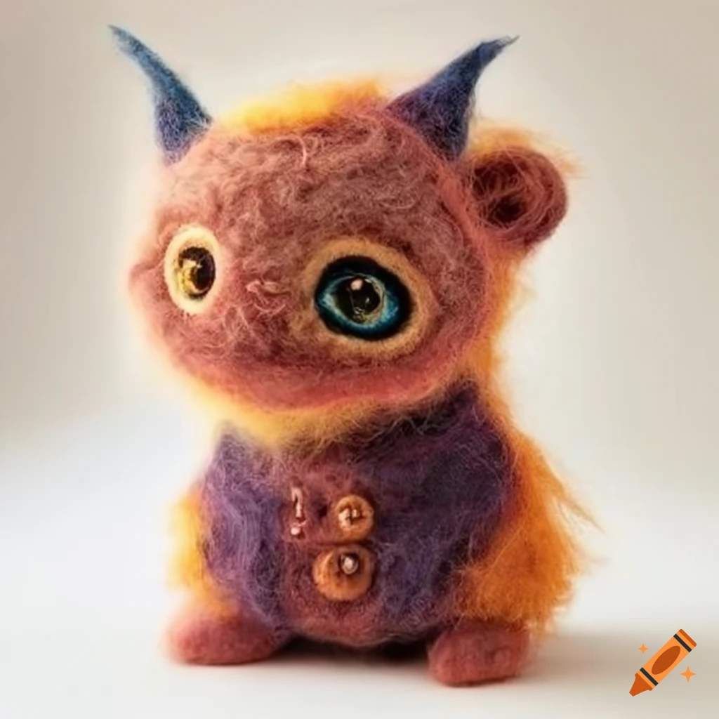 Fantasy felted wool creatures in unique outfits on Craiyon