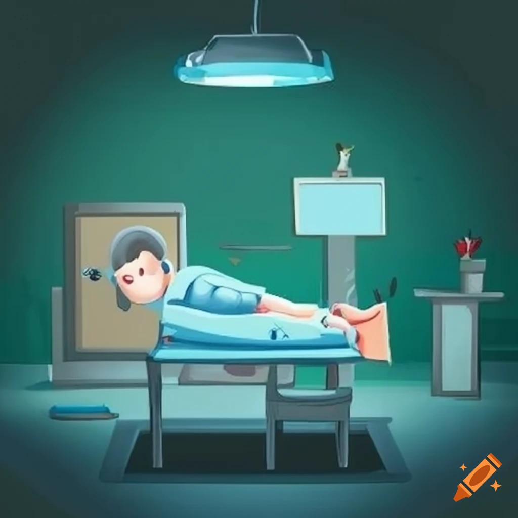 Cartoon autopsy room illustration on Craiyon