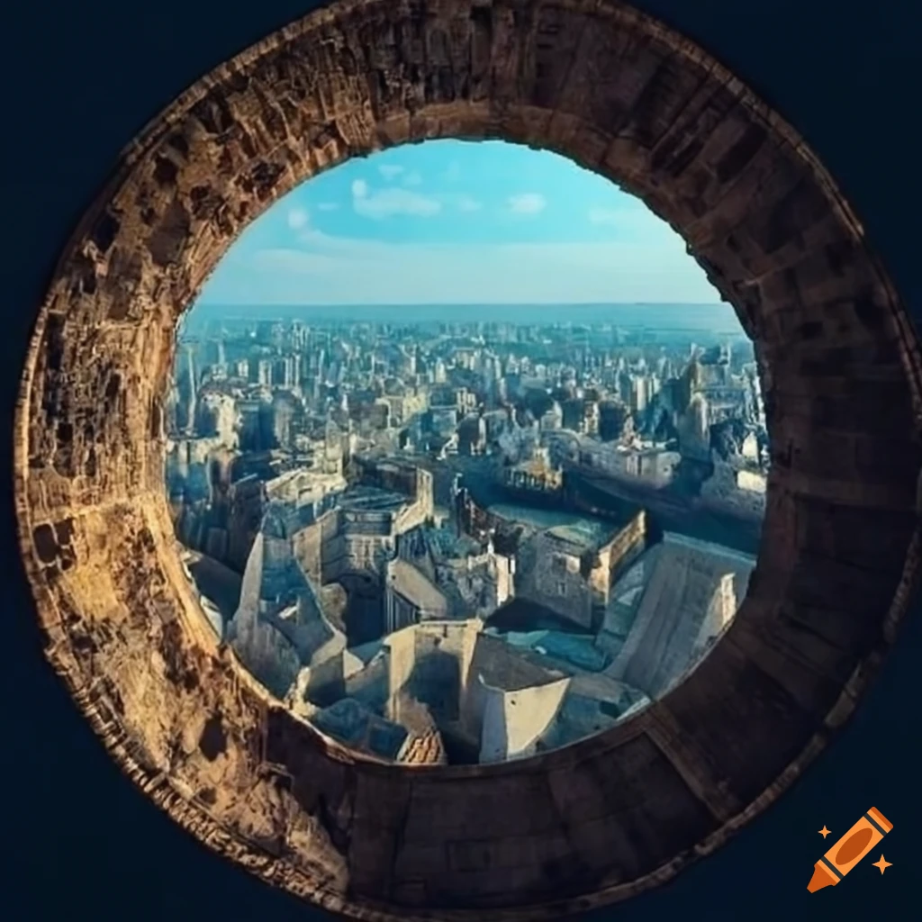 Circular marble walled city with five districts inspired by iconic ...
