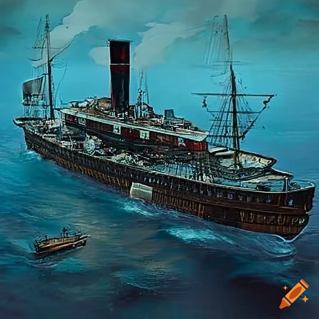 Blockade runner steam ship on Craiyon