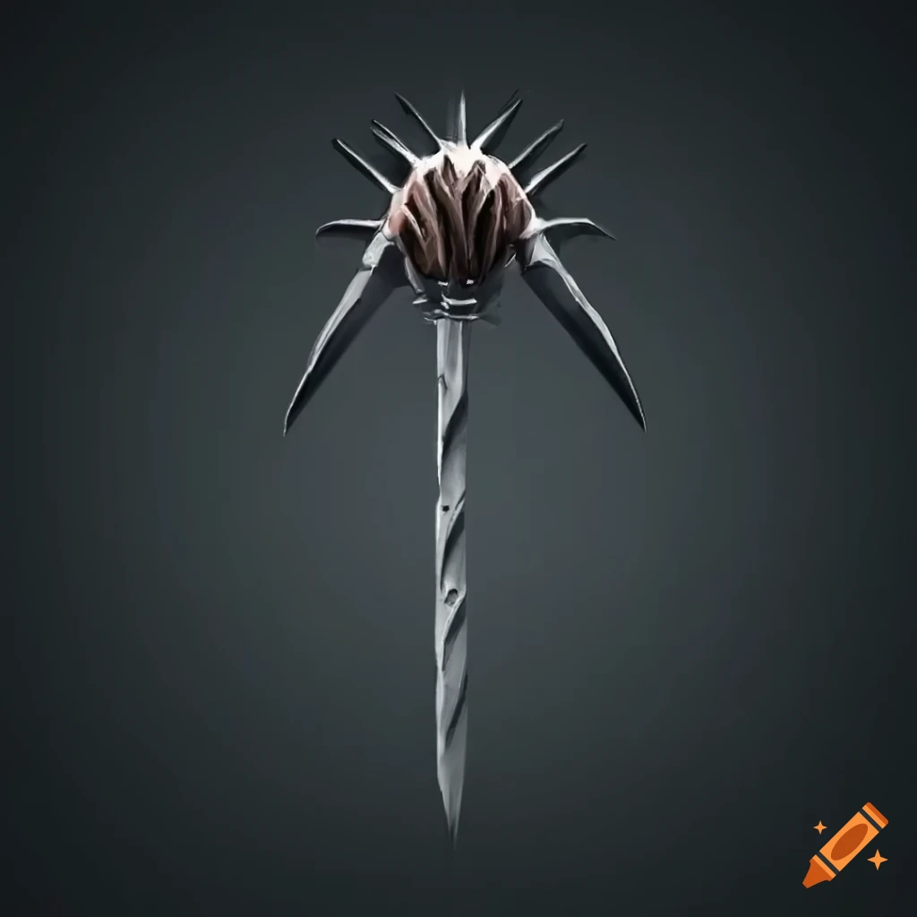 Magical metal pickaxe on a black background on Craiyon