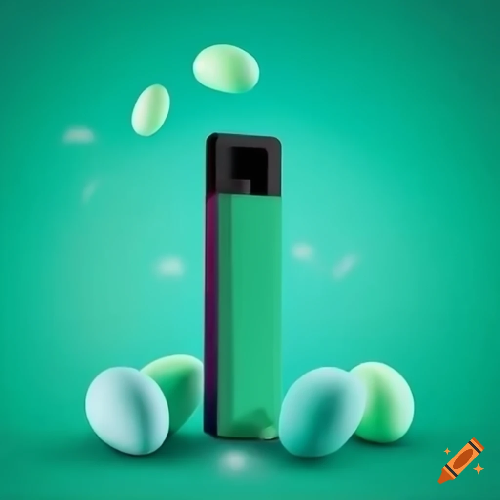 Cool mint juul surrounded by easter eggs on Craiyon
