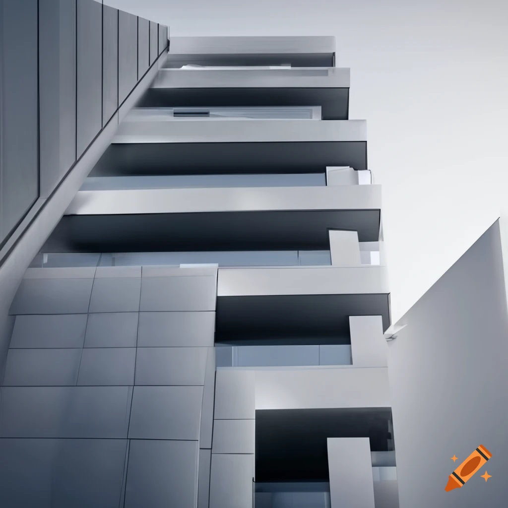 Modern architectural rendering of real estate property with business ...