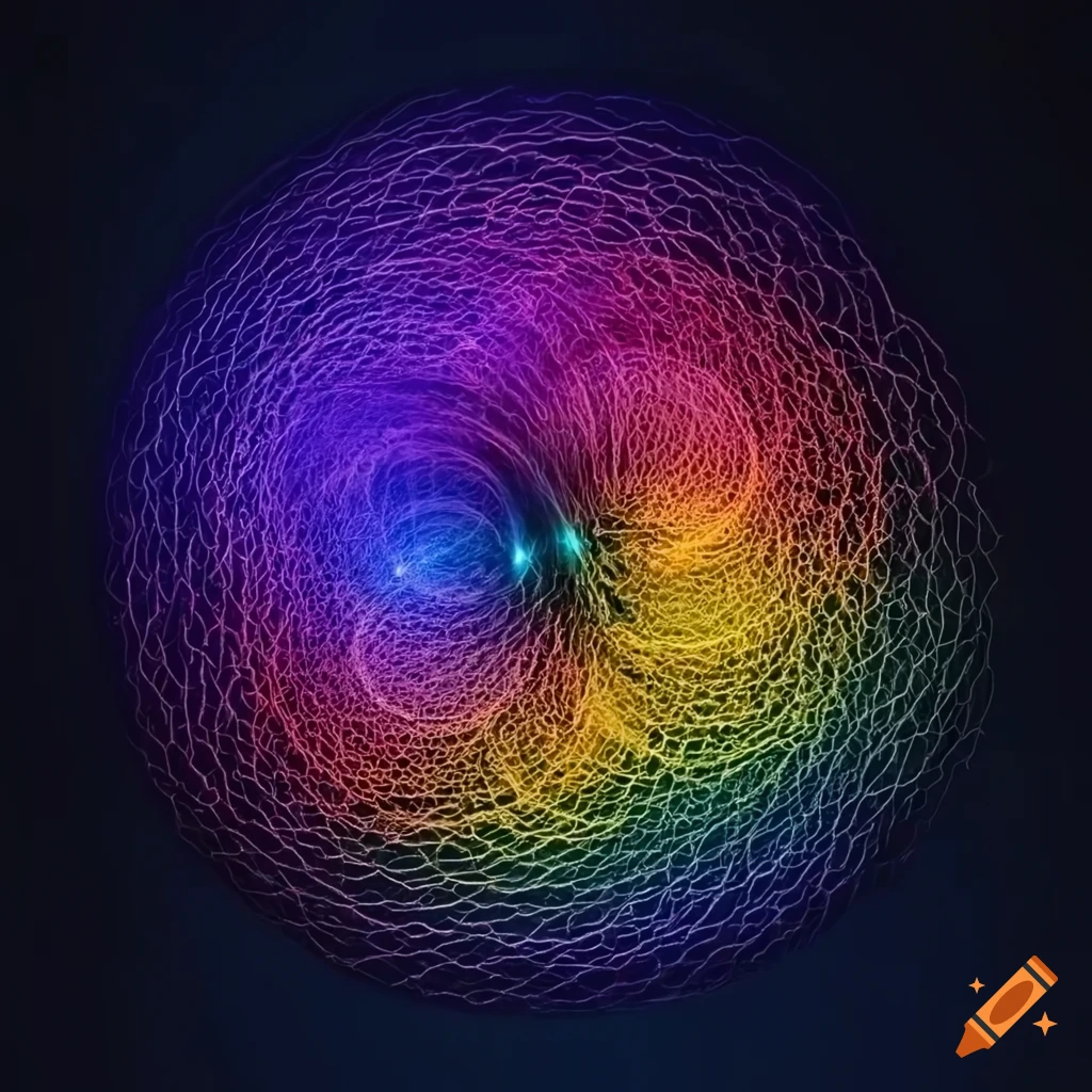 Color wheel of celestial gases with a gold infinity symbol on Craiyon