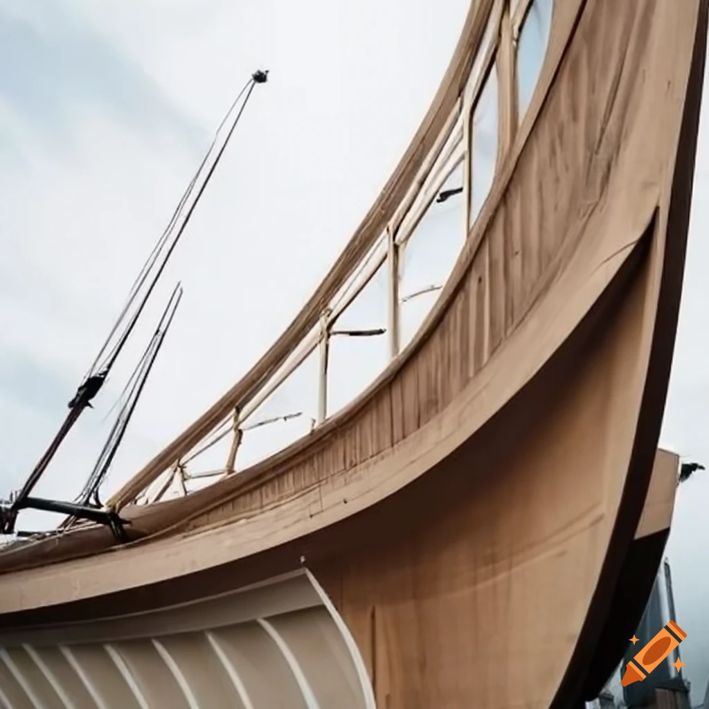 Boat-shaped building architecture on Craiyon