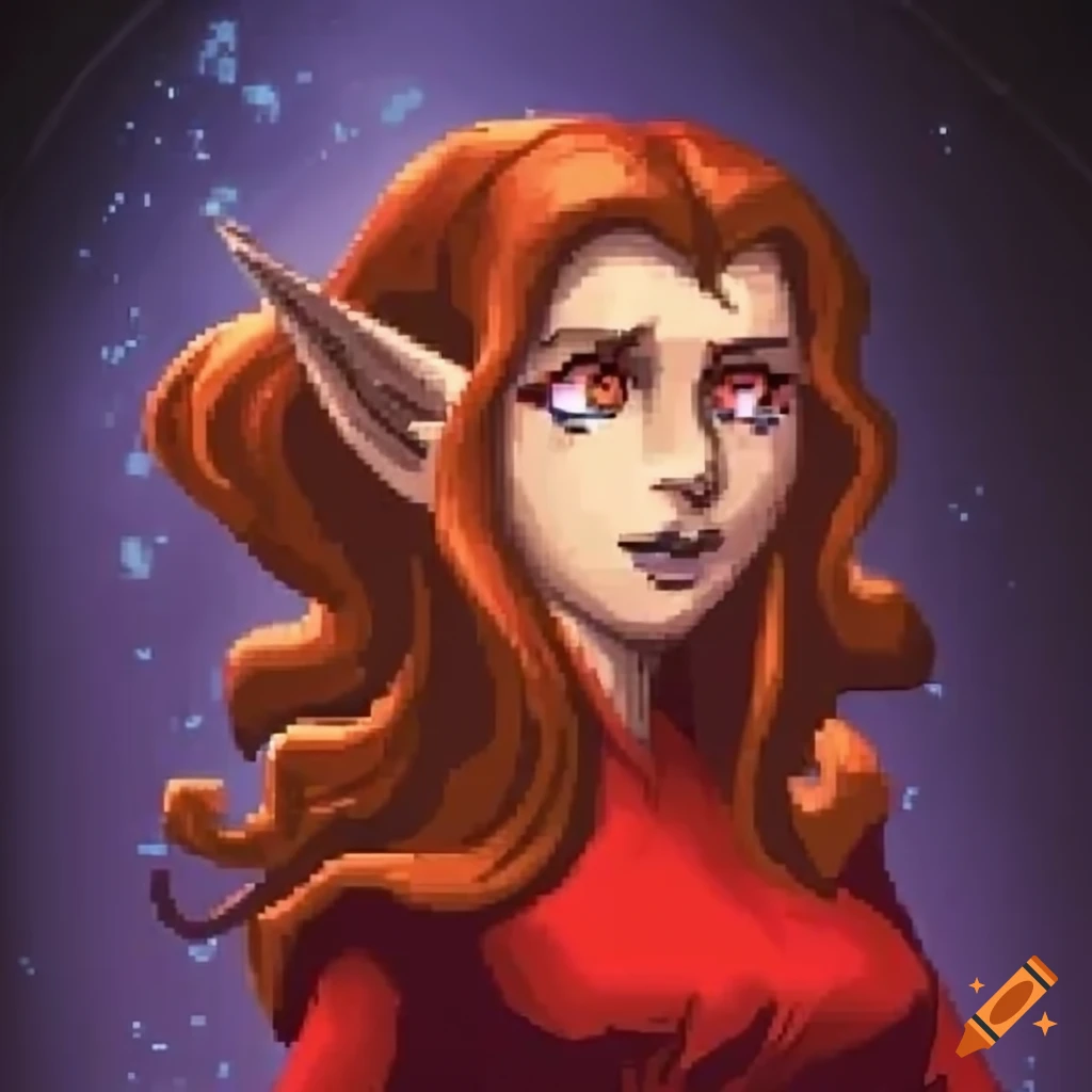 Cartoon art of a female elf wizard in red robes casting magic spells on ...