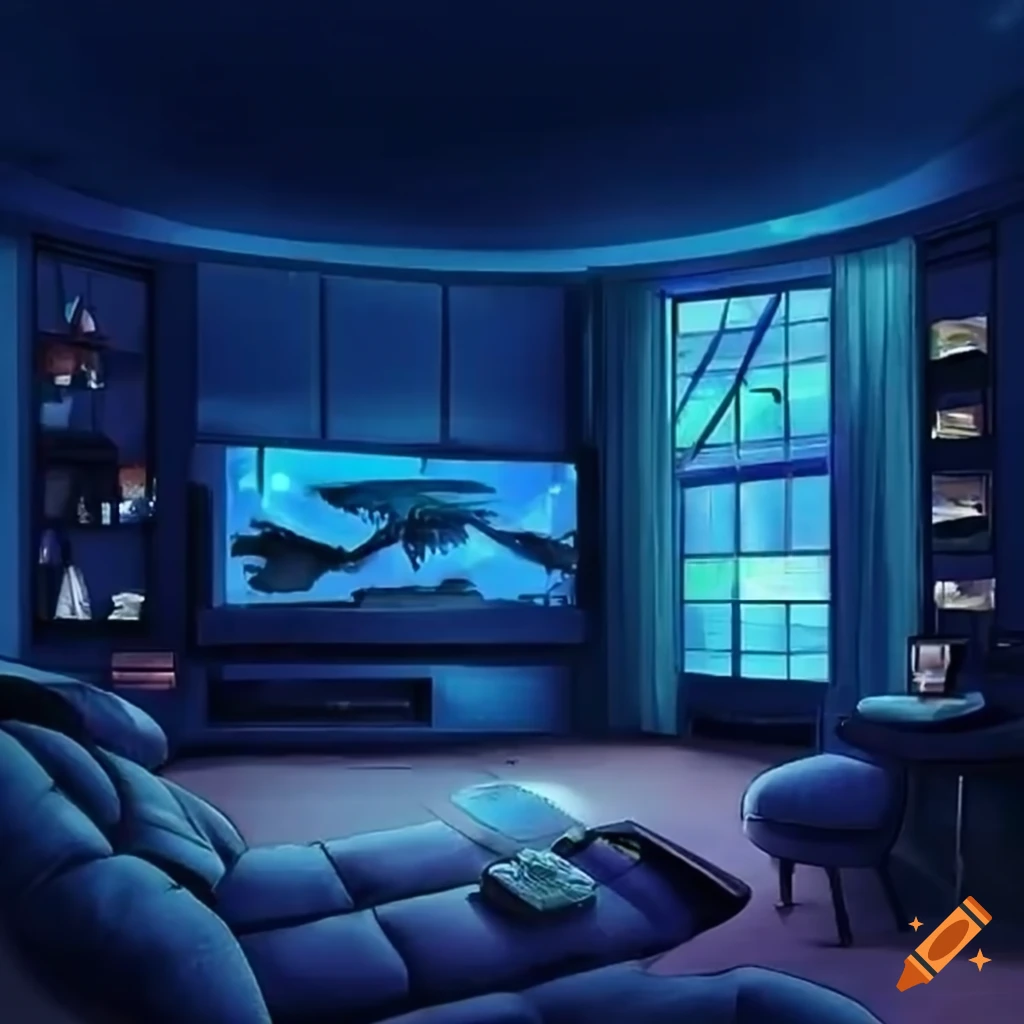 Modern living room with technology gadgets on Craiyon