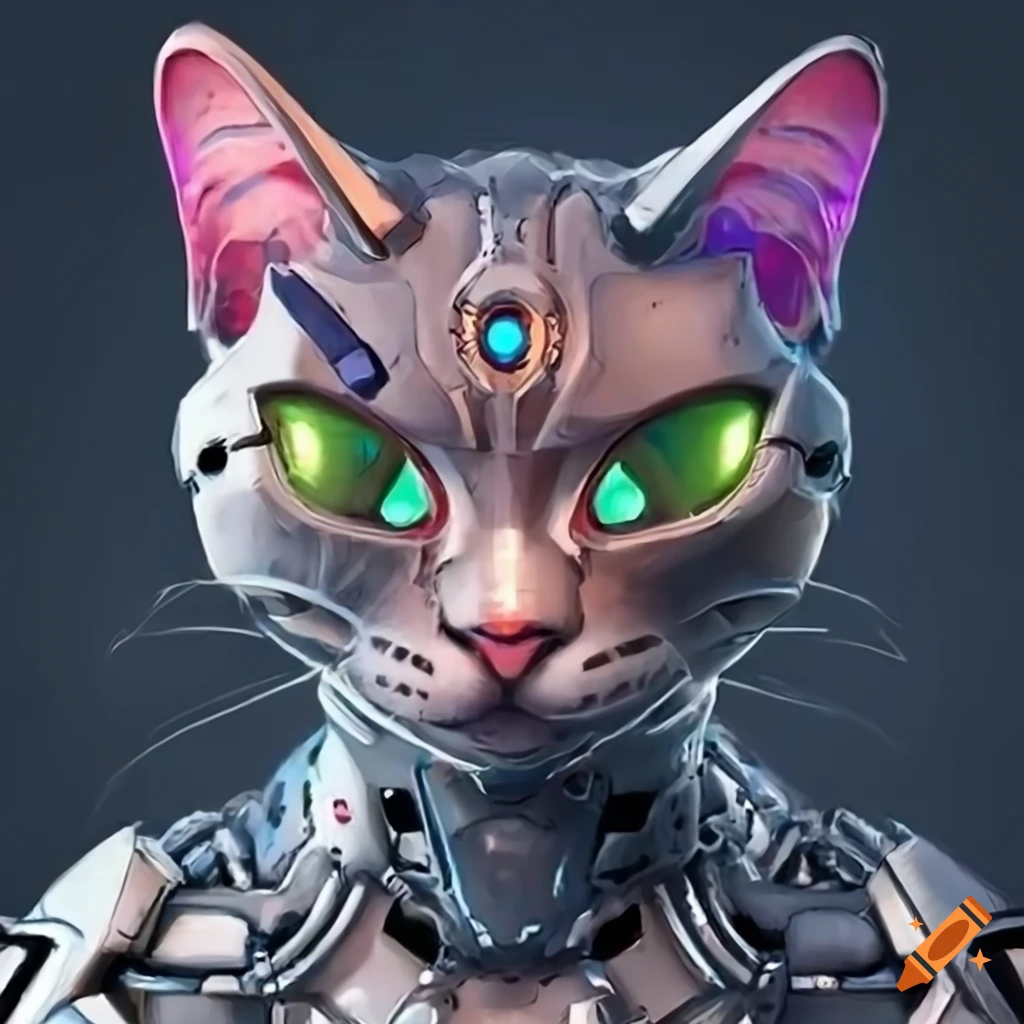 Cyborg cat on Craiyon