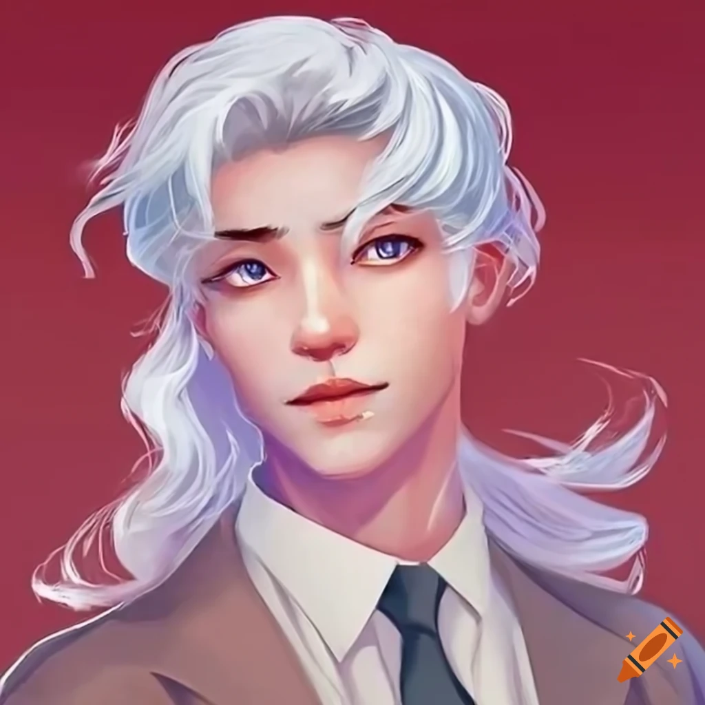 Character description: romantic guy with evening sky-colored eyes and ...