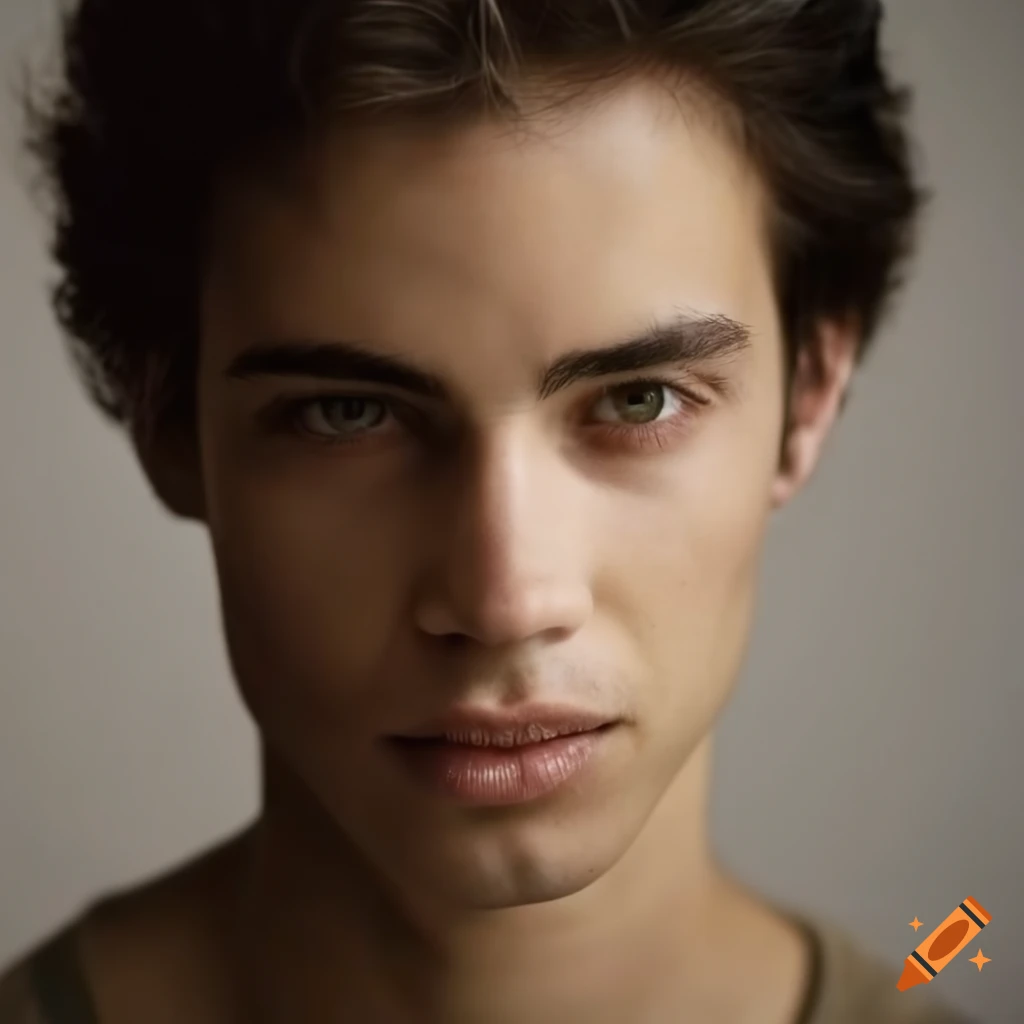 Portrait Of A Handsome 25 Year Old Man With Brown Eyes And Brunette
