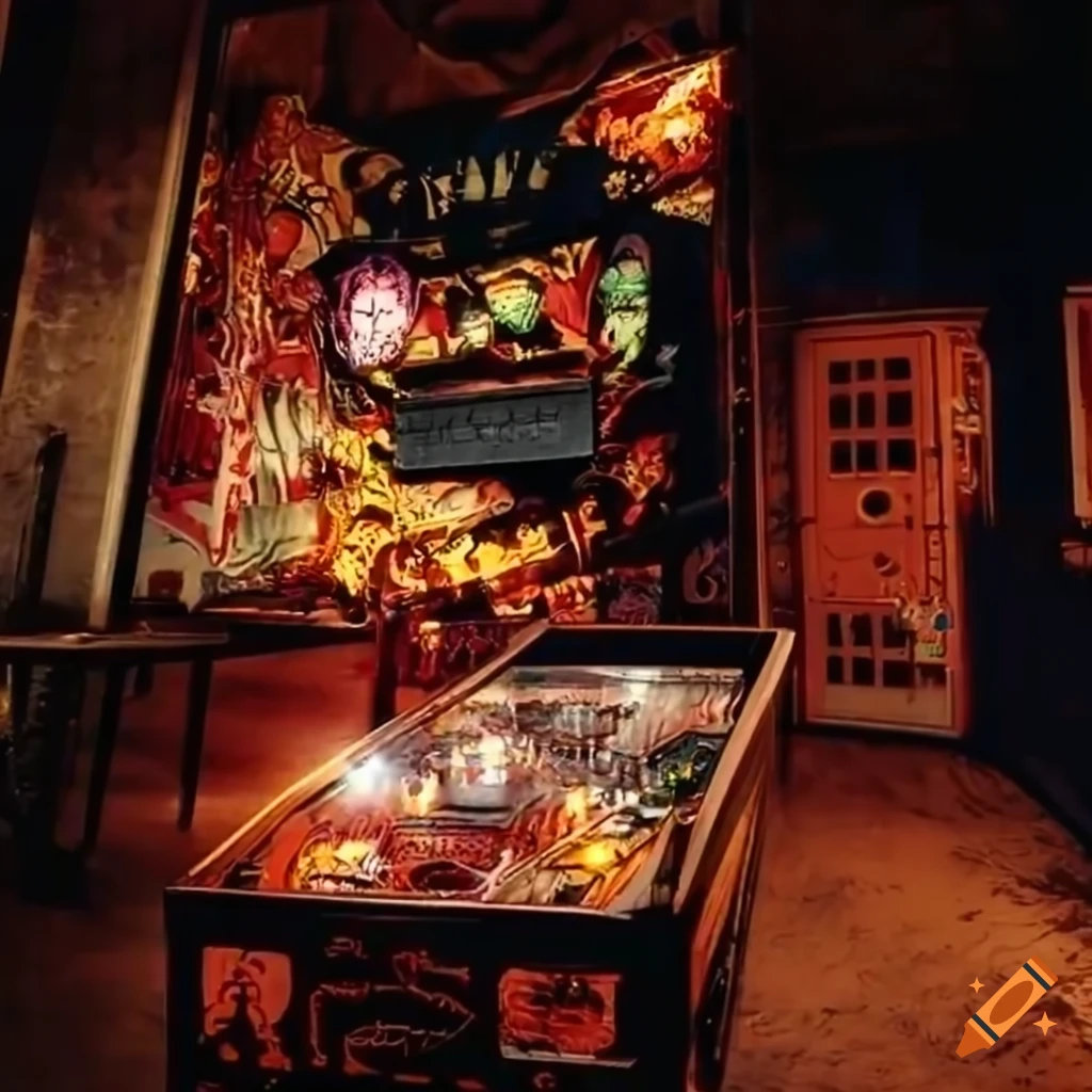 Cursed pinball machine on Craiyon