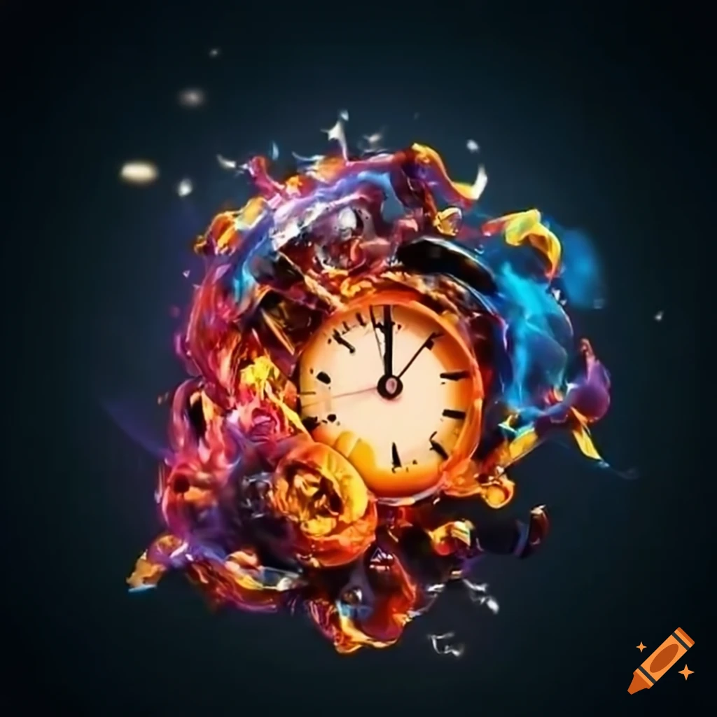 Exploding alarm clock on Craiyon