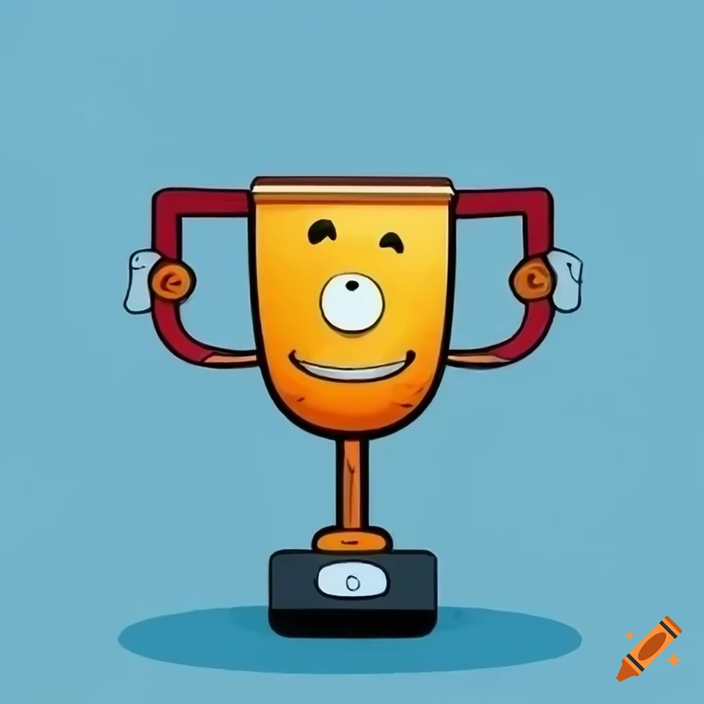 Colorful cartoon illustration of a winner on Craiyon